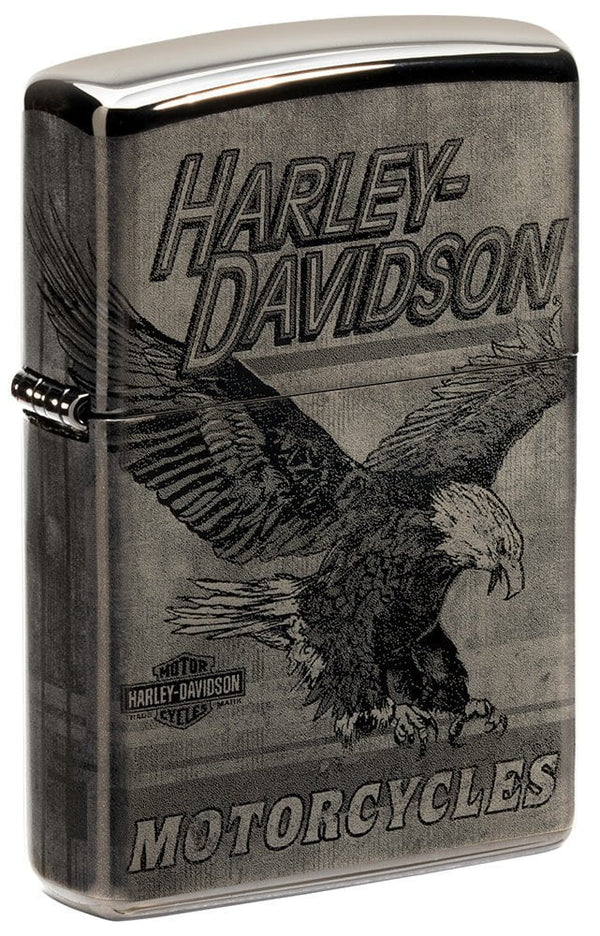 Zippo Harley-Davidson Eagle Photo Image 360?Ã¸ High Polish Black Windproof Lighter – Zippo.ar