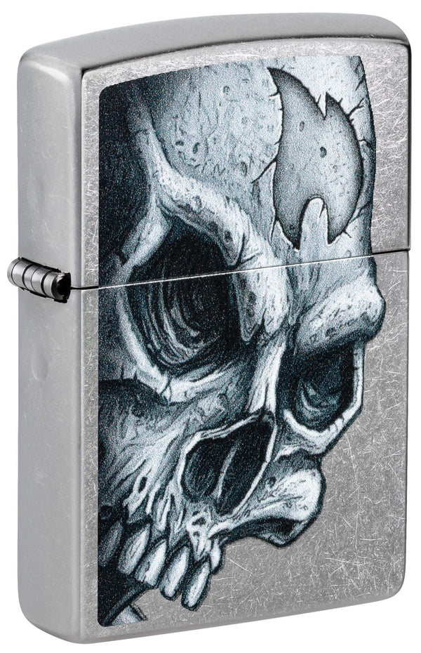 Zippo Skull and Flame Design Street Chrome Windproof Lighter – Zippo.ar